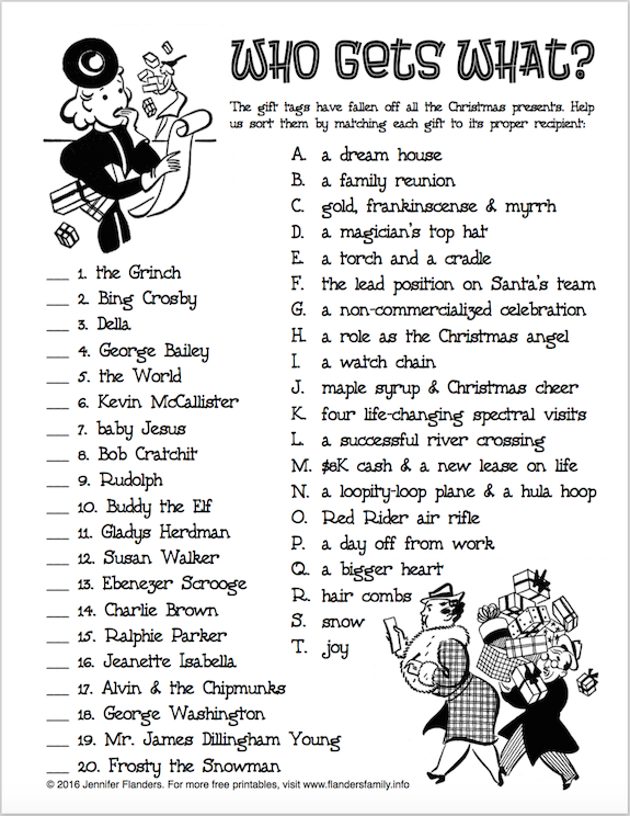 Who Gets What Free Printable Christmas Party Game Flanders Family Who Gets What Free Printable Christmas Party Game Flanders Family