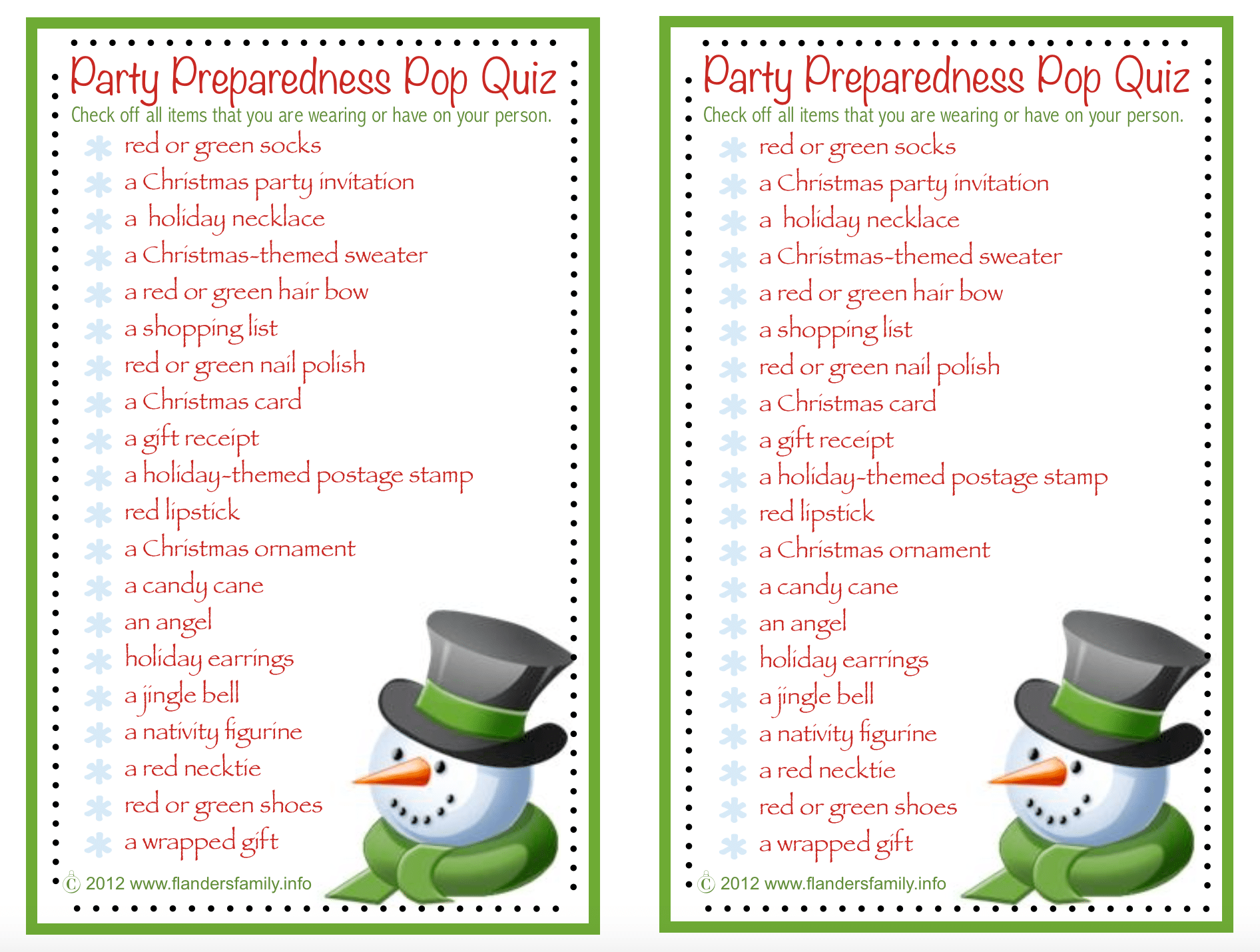 Party Preparedness Pop Quiz Free Printable Flanders Family Homelife Party Preparedness Pop Quiz Free Printable Flanders Family Homelife