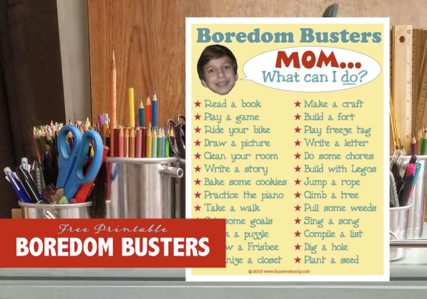 Boredom Busters (Free Printable) - Flanders Family Homelife
