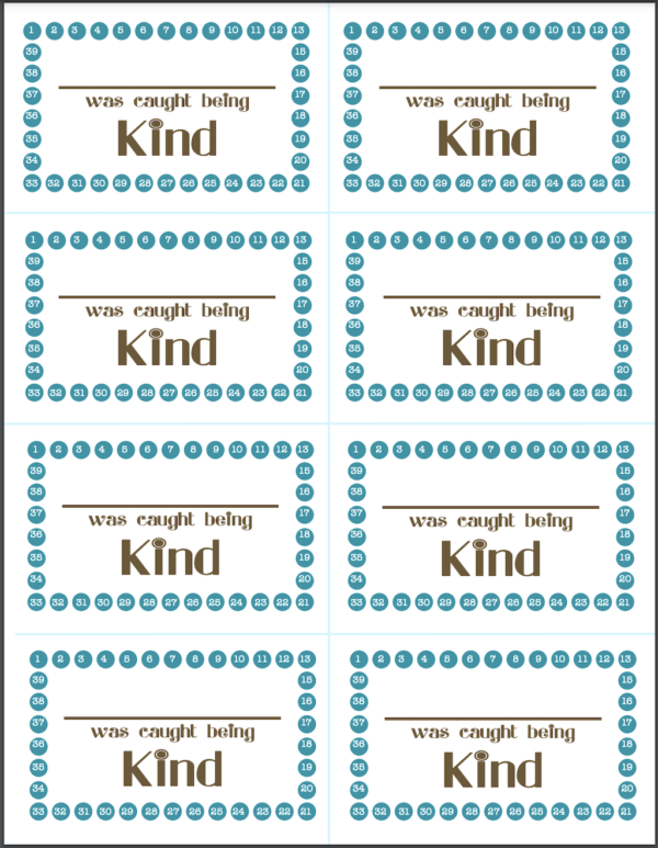Punch Cards to Encourage Kindness - Flanders Family Homelife