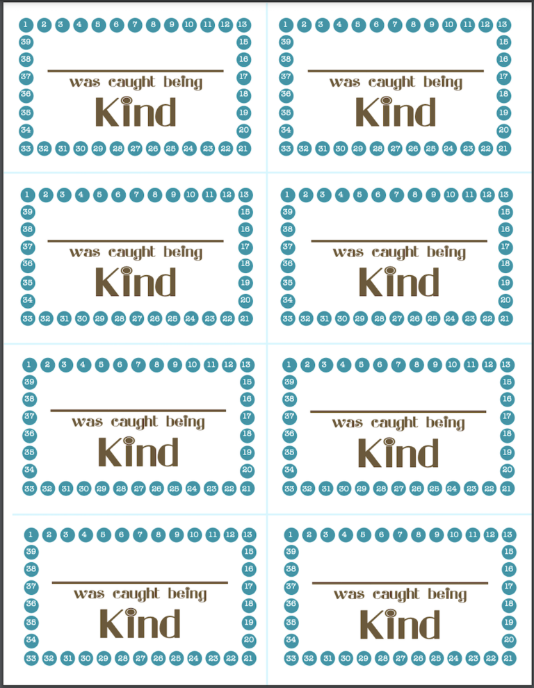 Punch Cards to Encourage Kindness - Flanders Family Home Life