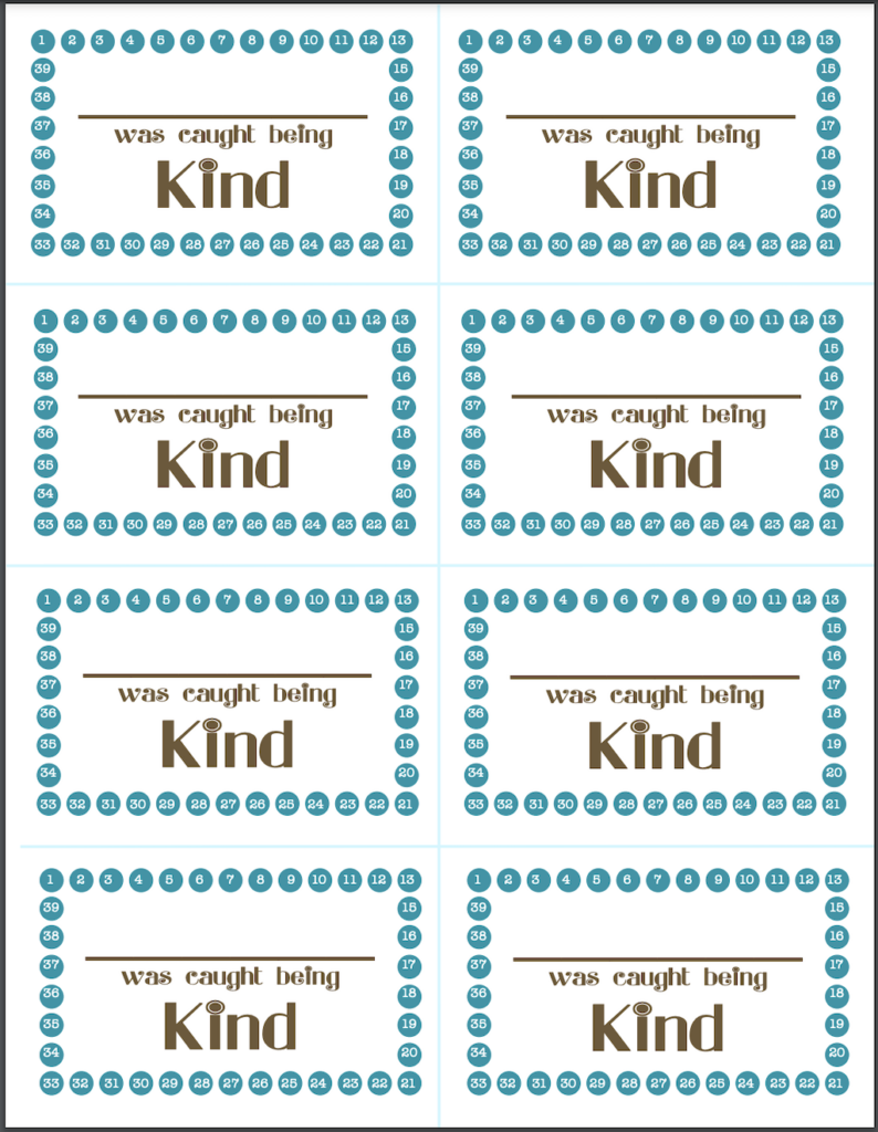 Punch Cards to Encourage Kindness - Flanders Family Homelife