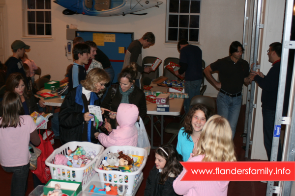 A Shoebox Stuffing Party - Flanders Family Home Life