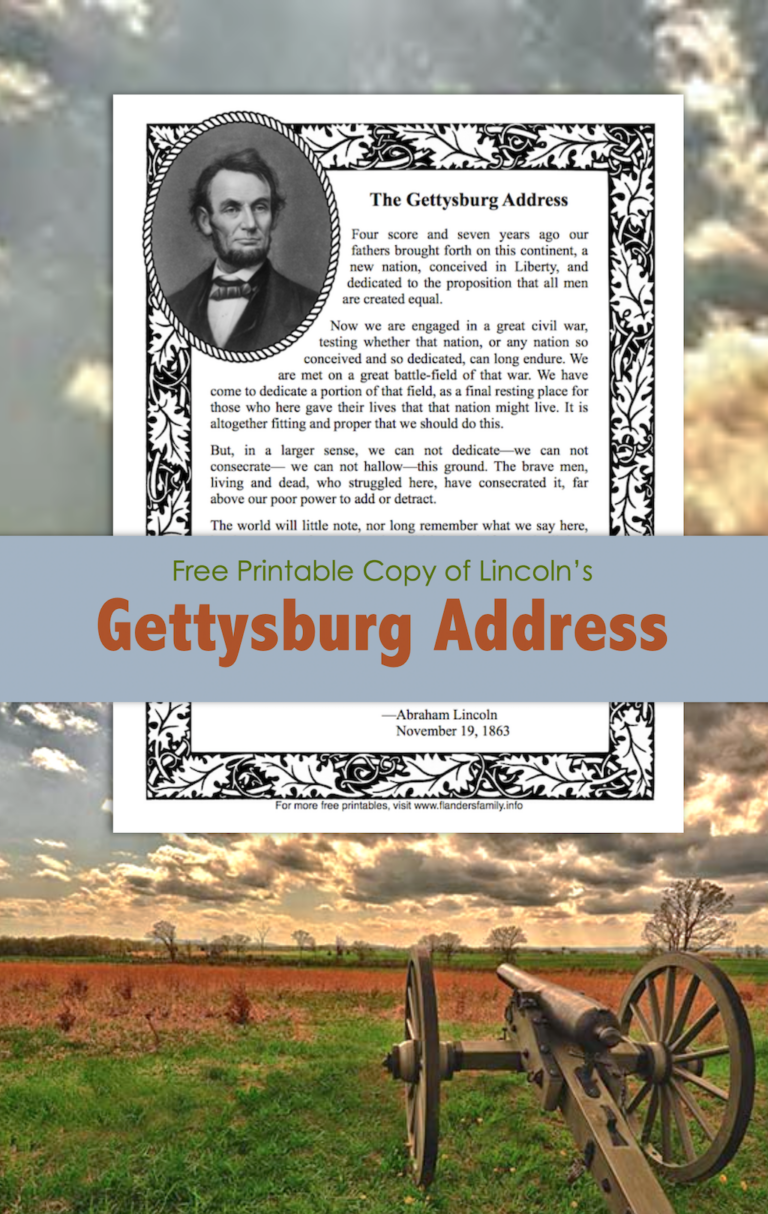 Lincoln's Gettysburg Address (& More) - Flanders Family Home Life