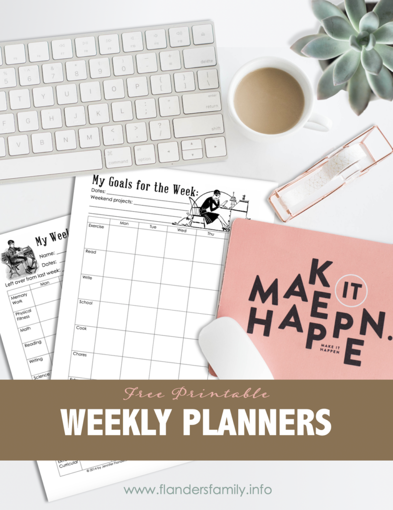 Printable Weekly Planners for Home or School - Flanders Family Home Life