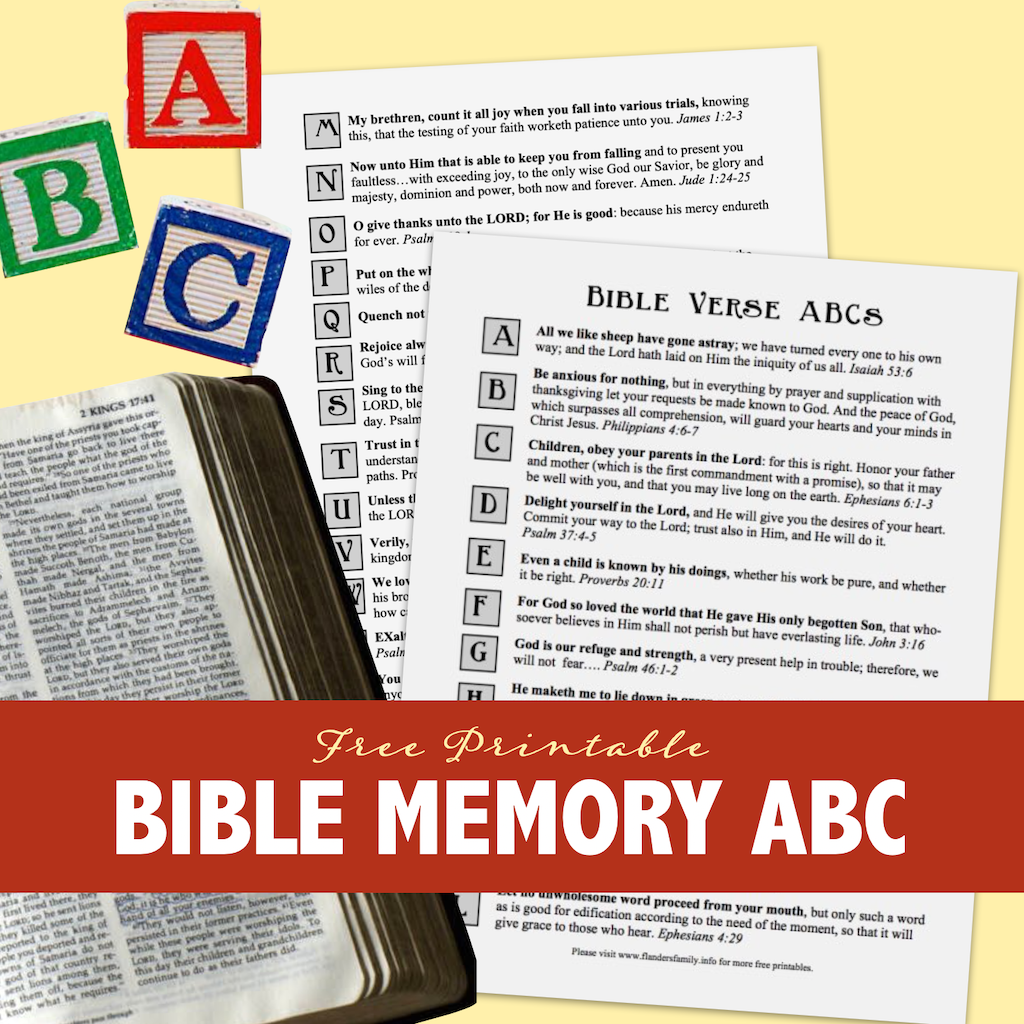 Bible Memory ABC Printable - Flanders Family Home Life