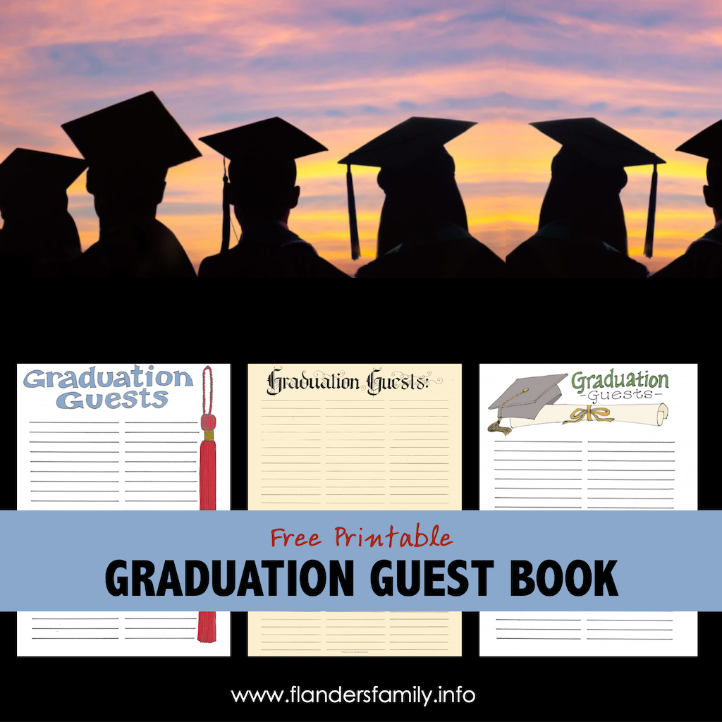Graduation Guest Book Printables - Flanders Family Home Life