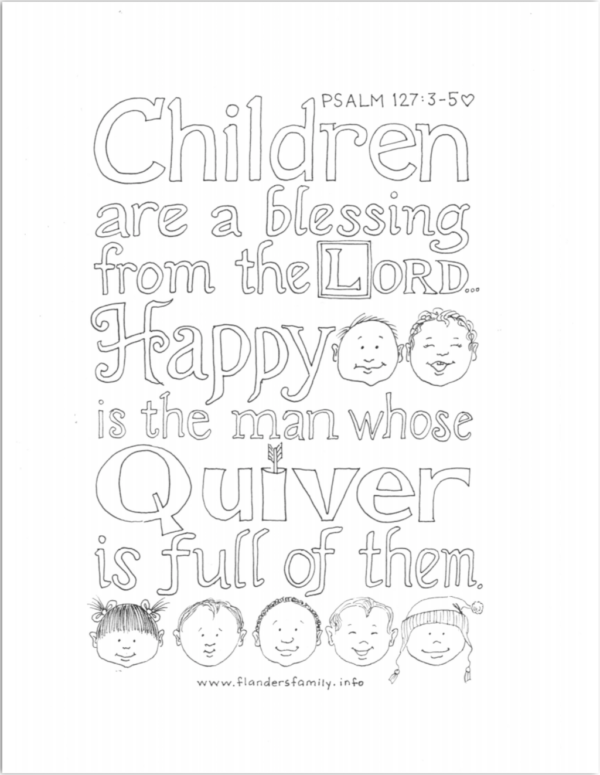 Children are a Blessing Coloring Page - Flanders Family Homelife