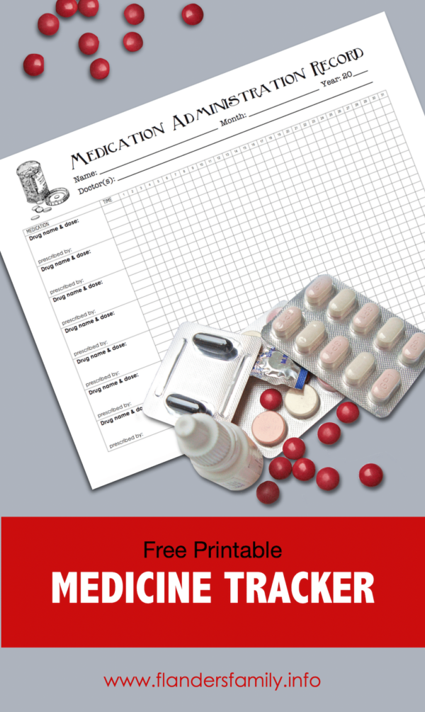 Free Chart for Keeping Track of Medications - Flanders Family Home Life