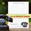 Important Numbers List (Free Printable) - Flanders Family Home Life