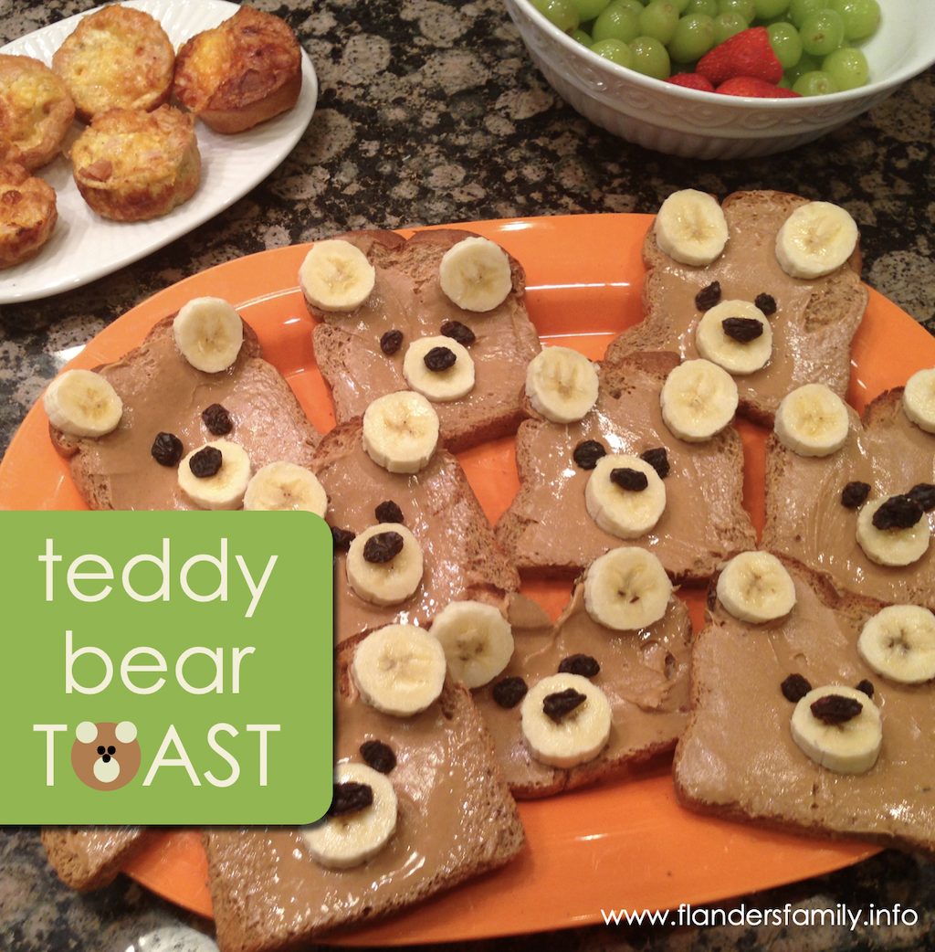 Teddy Bear Toast for Breakfast - Flanders Family Home Life