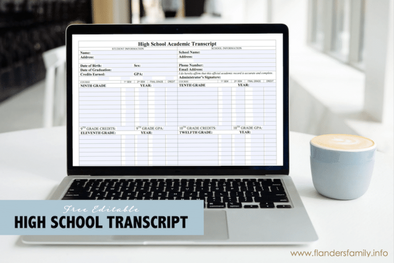 Free Editable High School Transcript Template - Flanders Family Home Life