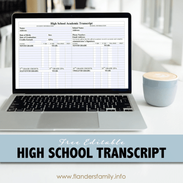 Free Editable High School Transcript Template - Flanders Family Home Life