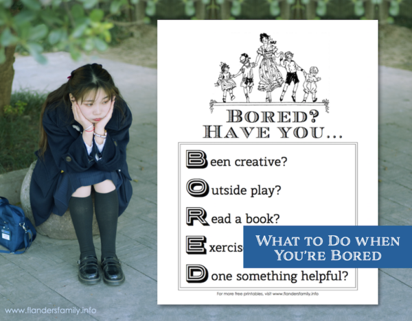 What to Do When You're Bored (Free Printable) - Flanders Family Home Life