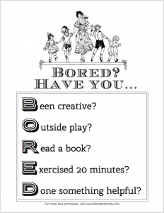 What to Do When You're Bored (Free Printable) - Flanders Family Home Life