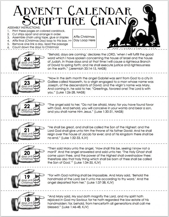 Advent Scripture Chain (Free Printable) - Flanders Family Home Life