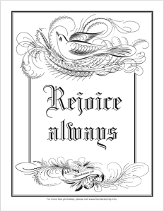 Rejoice Always Coloring Page - Flanders Family Home Life