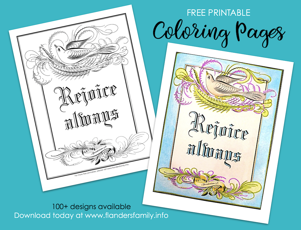 Rejoice Always Coloring Page - Flanders Family Home Life