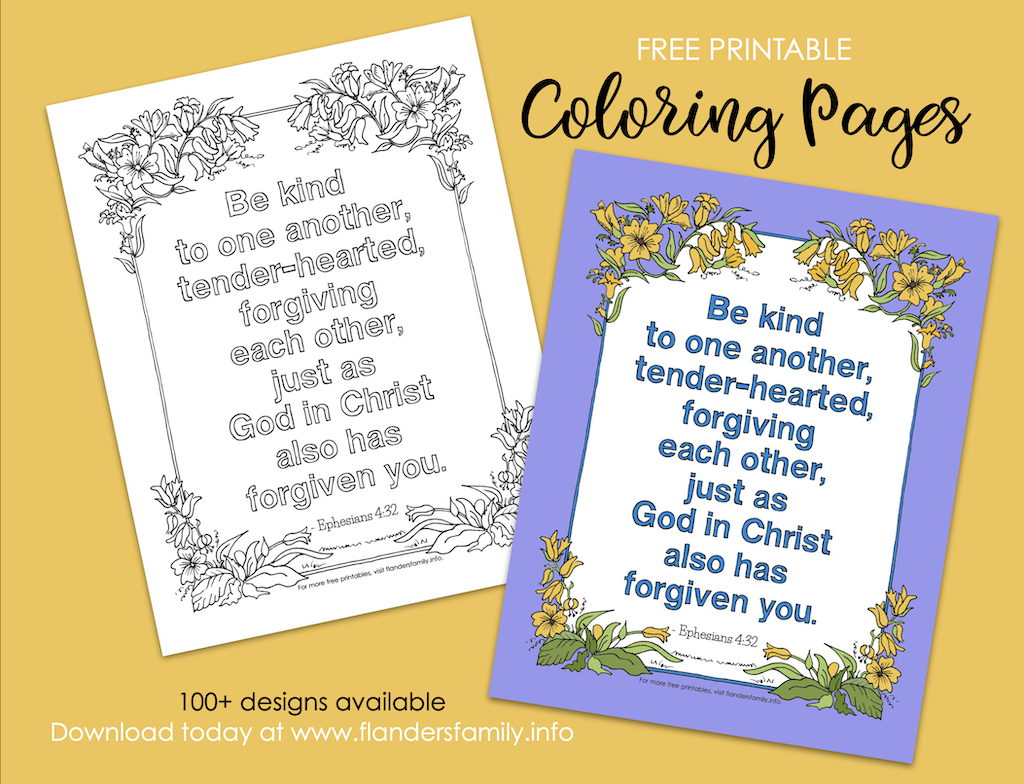 Forgiving Freely (Coloring Page) - Flanders Family Homelife