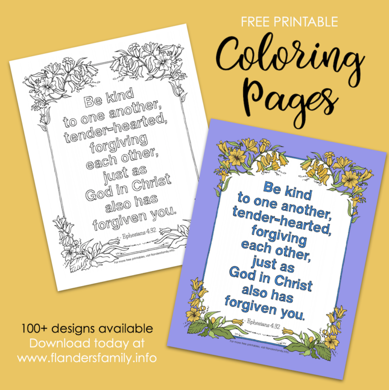 Forgiving Freely (Coloring Page) - Flanders Family Home Life
