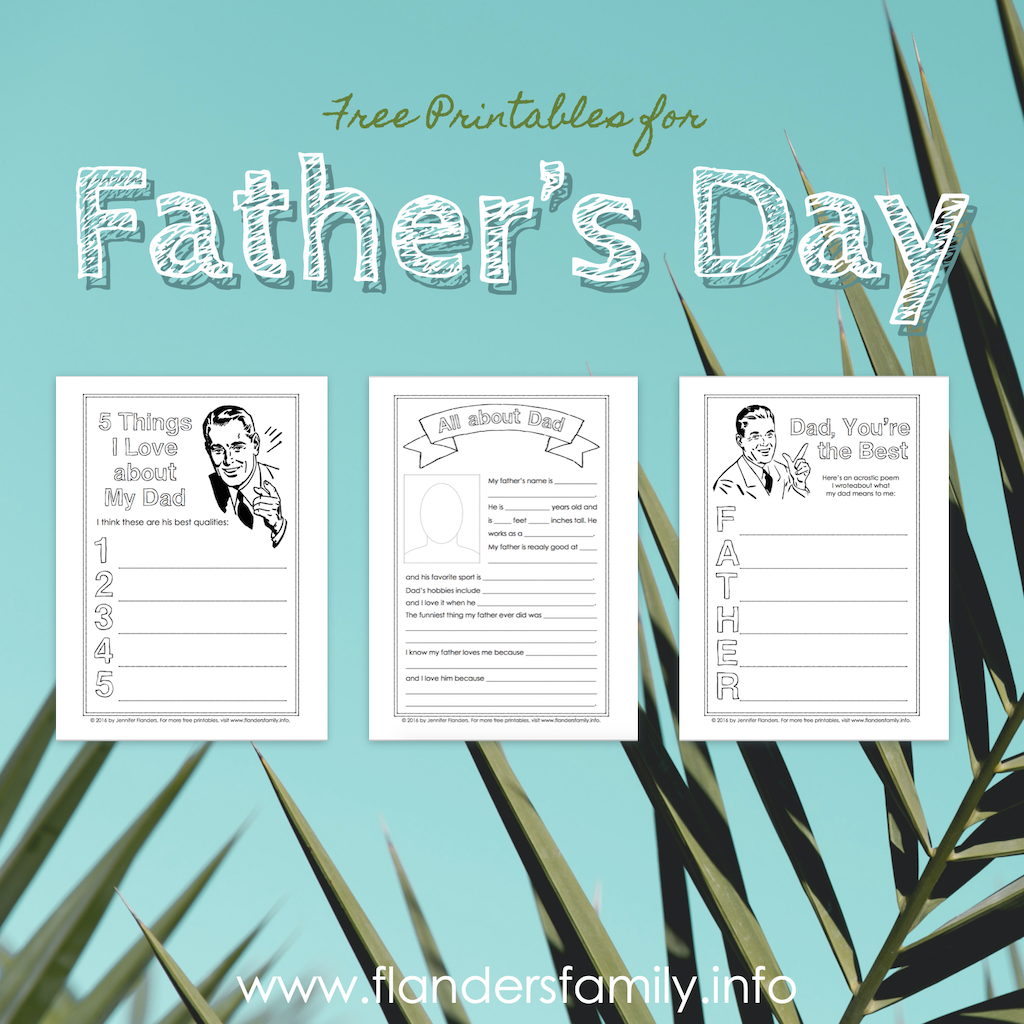 Free Father's Day Printables - Flanders Family Home Life