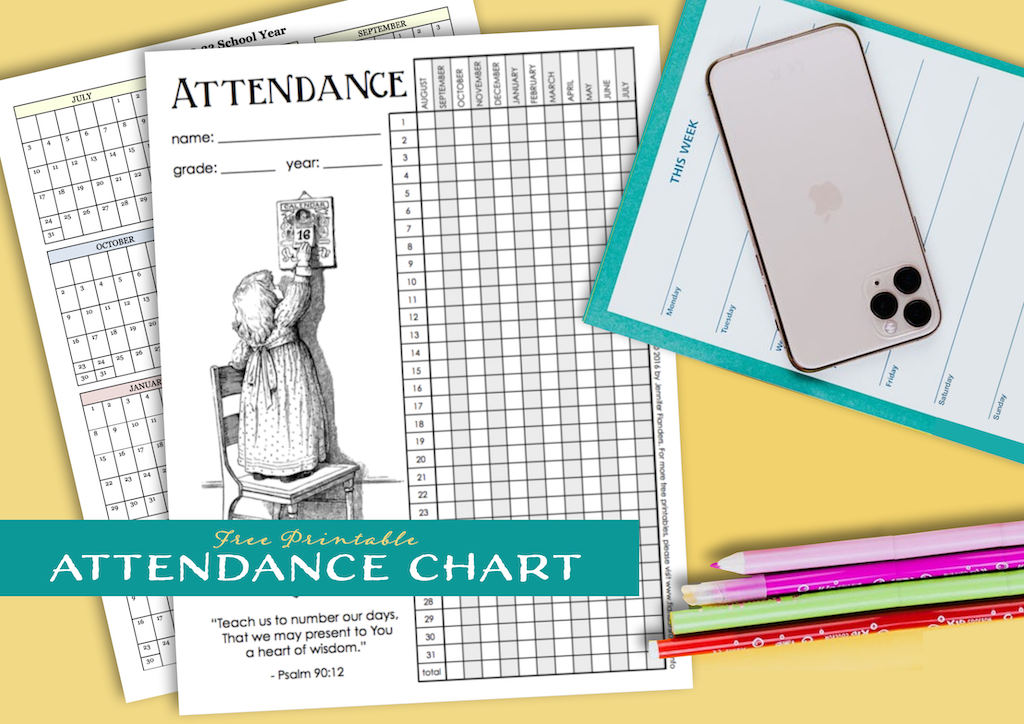 Free Printable Attendance Record & Academic Calendar - Flanders Family ...