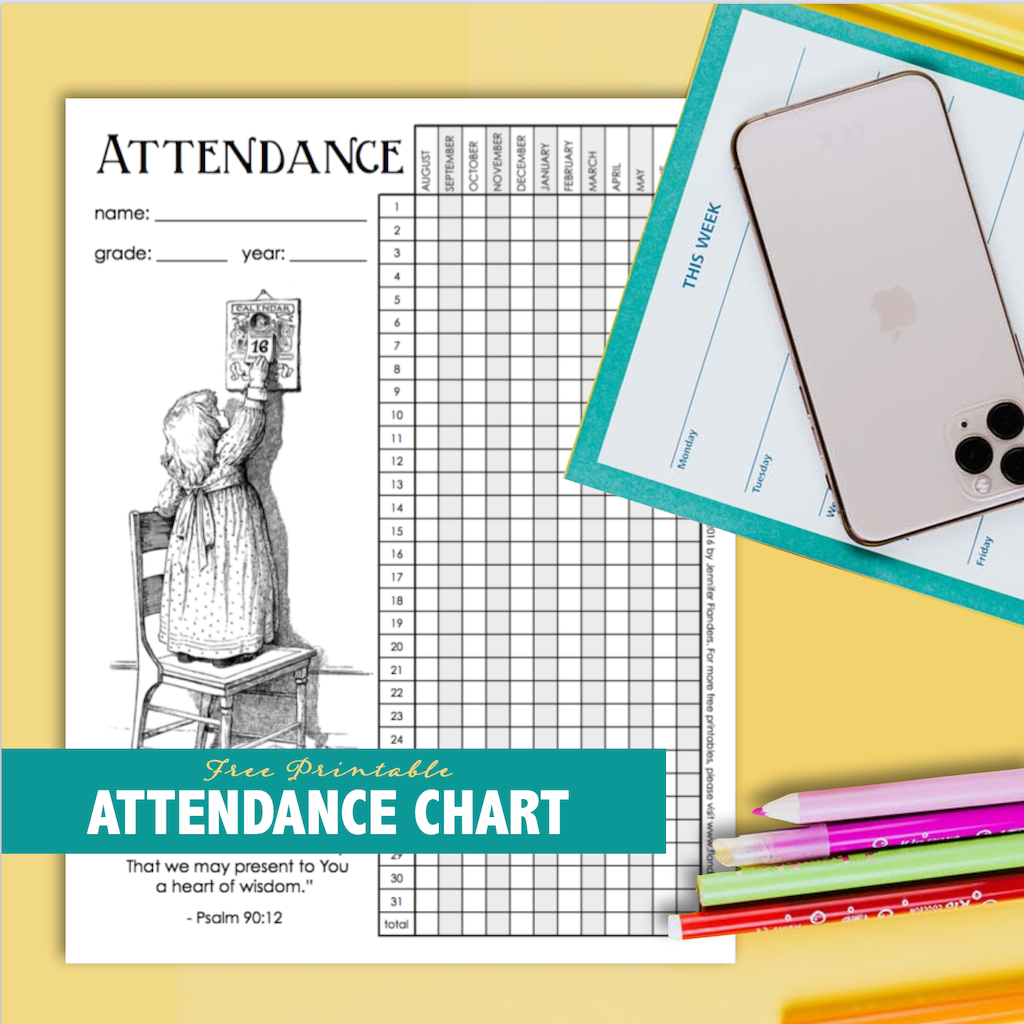 Free Printable Attendance Record & Academic Calendar - Flanders Family ...