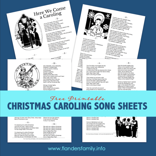 Christmas Carol Song Sheets (Free Printable) - Flanders Family Homelife