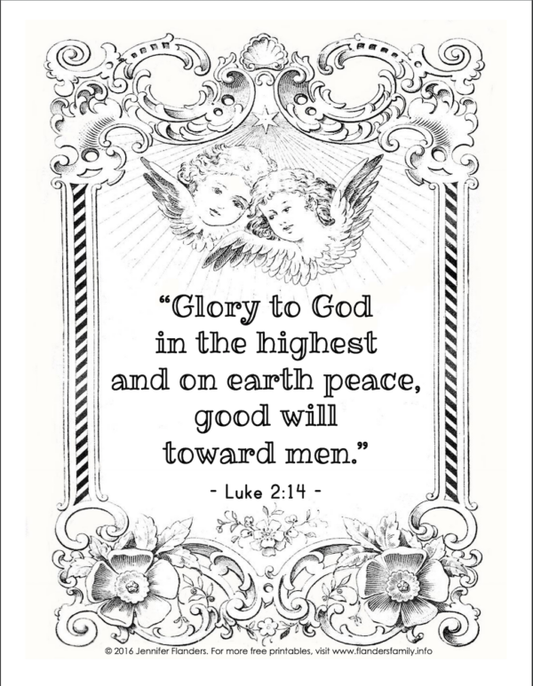 Glory to God in the Highest Coloring Page - Flanders Family Homelife