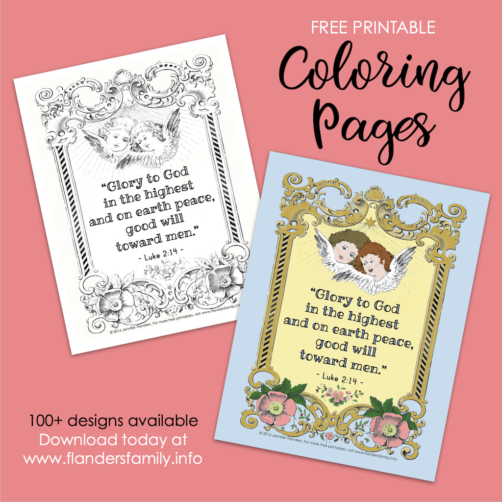 Glory to God in the Highest Coloring Page - Flanders Family Home Life