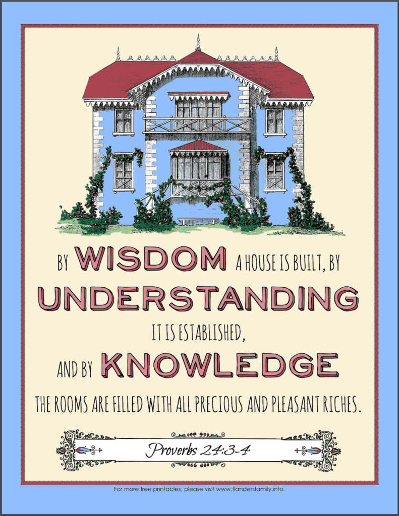 By Wisdom a House is Built (Coloring Page) - Flanders Family Homelife