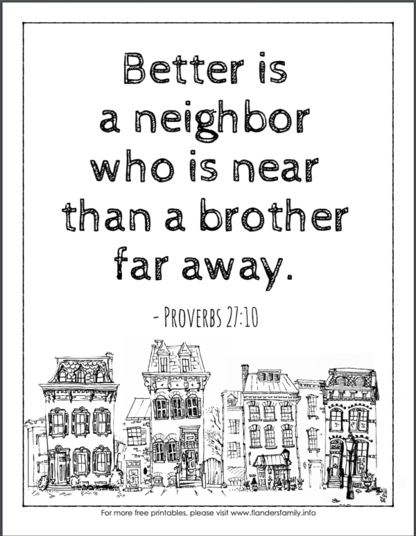 Are You a Good Neighbor? (Coloring Page) - Flanders Family Home Life