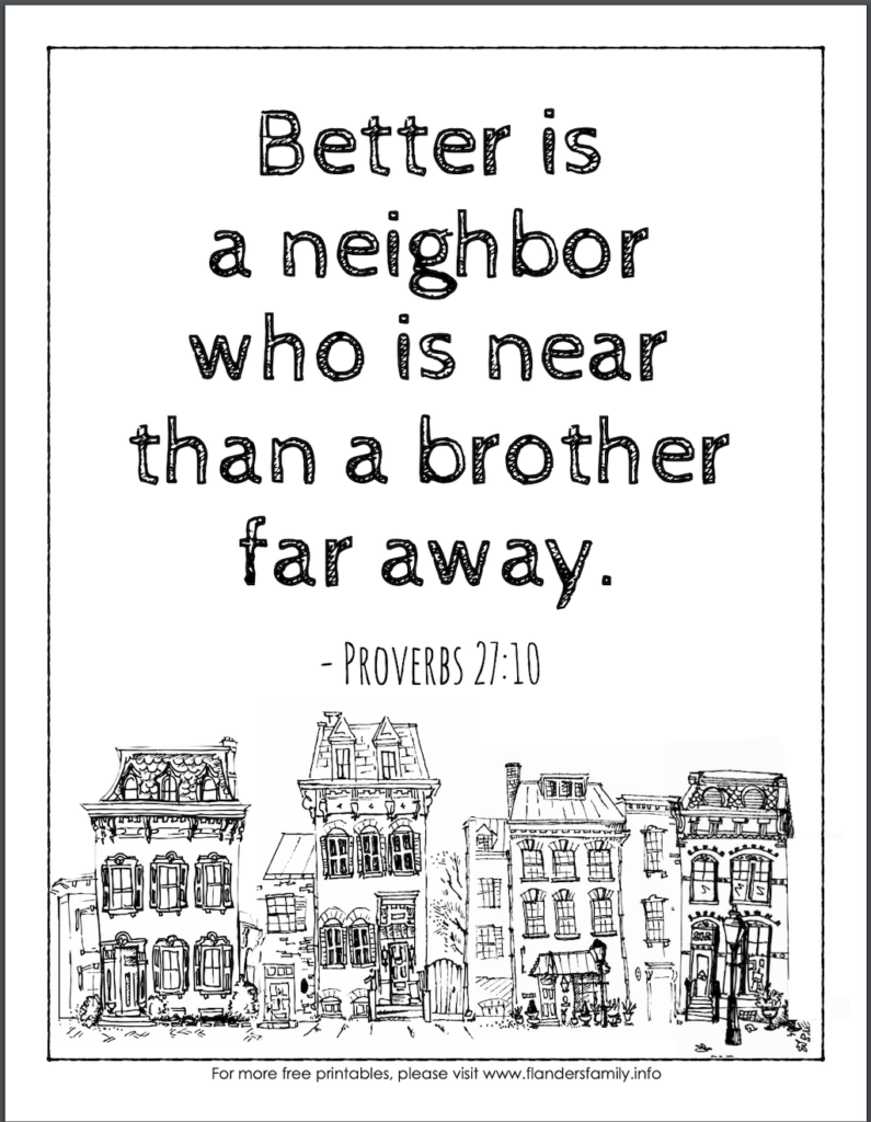 Are You a Good Neighbor? (Coloring Page) - Flanders Family Home Life