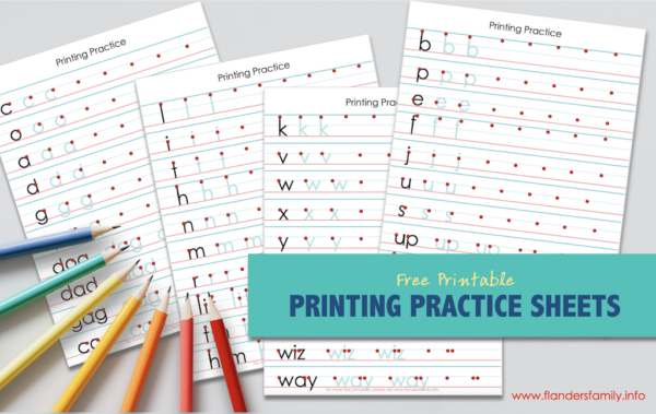 Free Printing Practice Sheets - Flanders Family Home Life