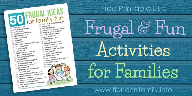 50 Frugal Ideas for Family Fun - Flanders Family Homelife