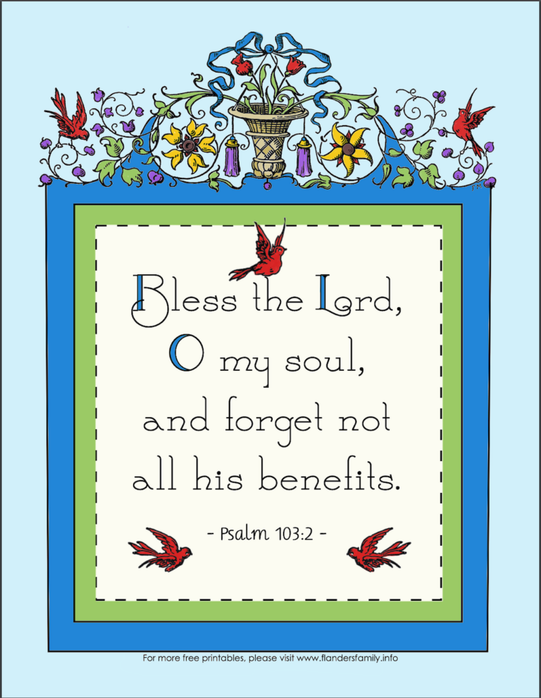 Bless the Lord Coloring Page - Flanders Family Home Life