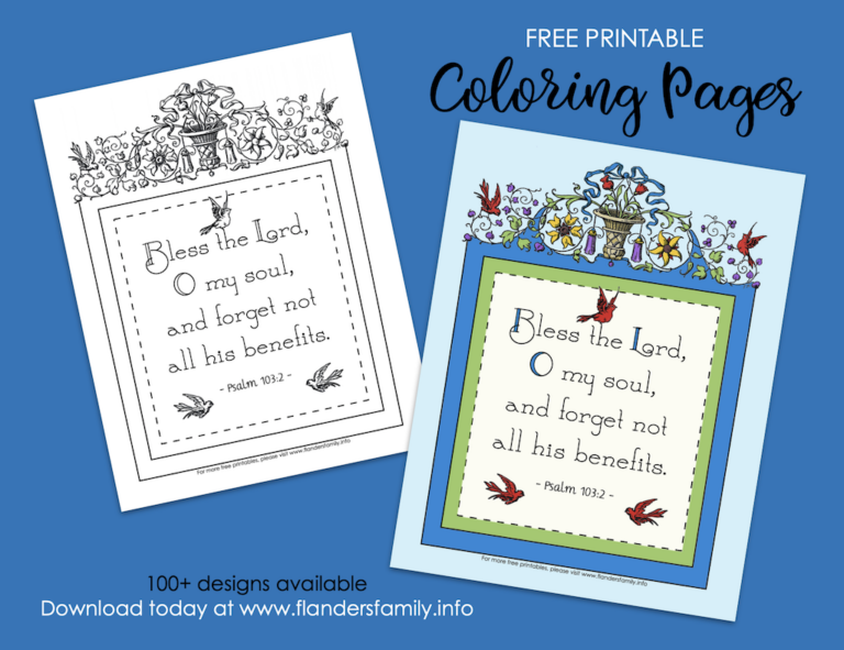 Bless the Lord Coloring Page - Flanders Family Home Life