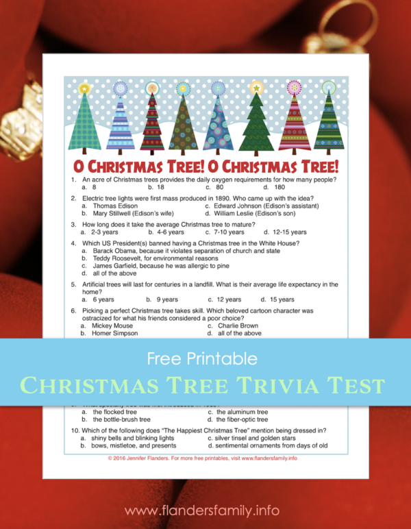 Christmas Tree Trivia Test (Free Printable) - Flanders Family Home Life