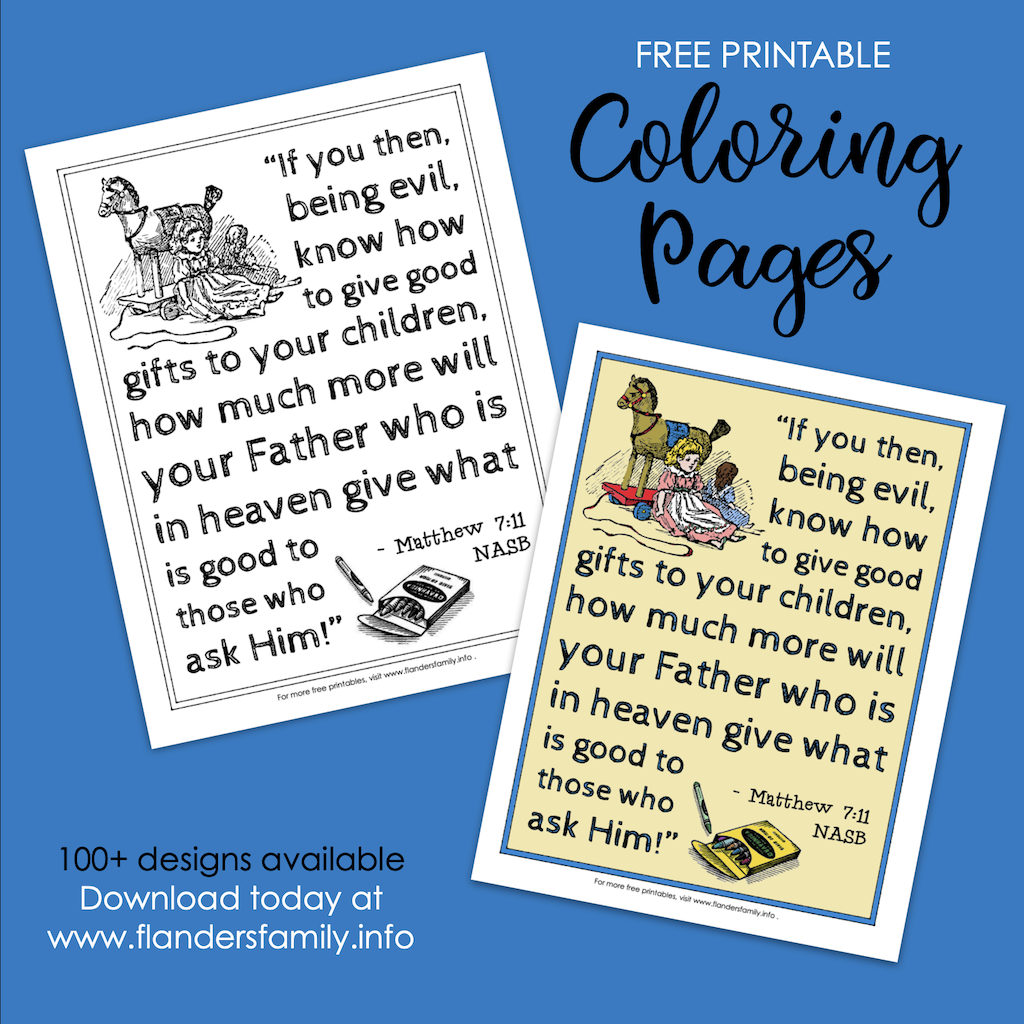 Giving Good Gifts Coloring Page - Flanders Family Home Life