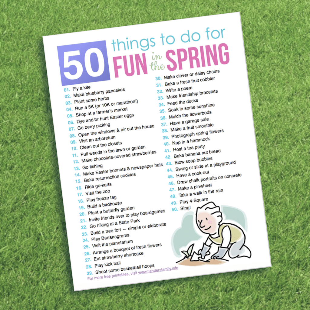 50 Fun Ideas for Spring (Free Printable) - Flanders Family Home Life