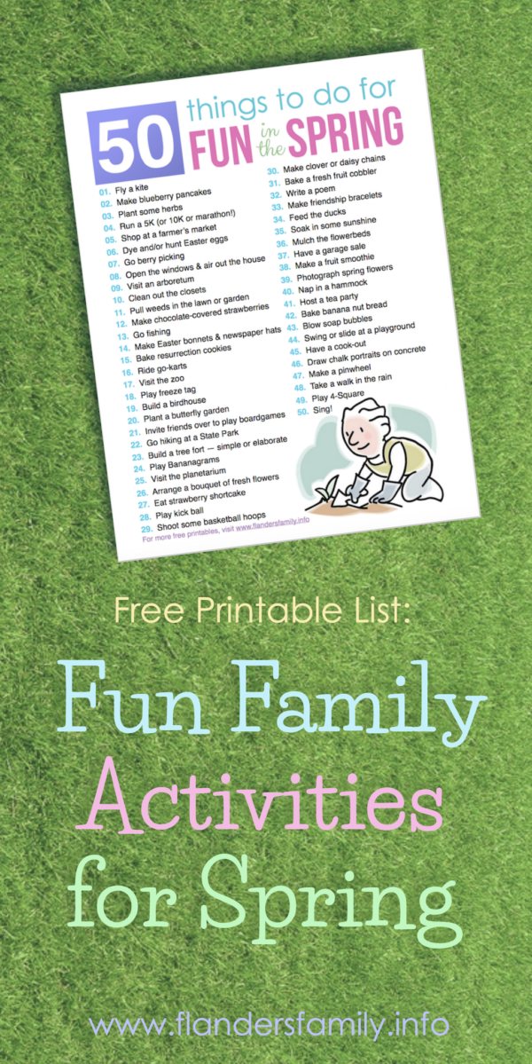 50 Fun Ideas for Spring (Free Printable) - Flanders Family Home Life
