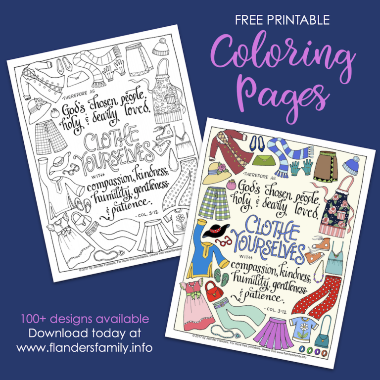 Clothe Yourself with Humility Coloring Page - Flanders Family Home Life