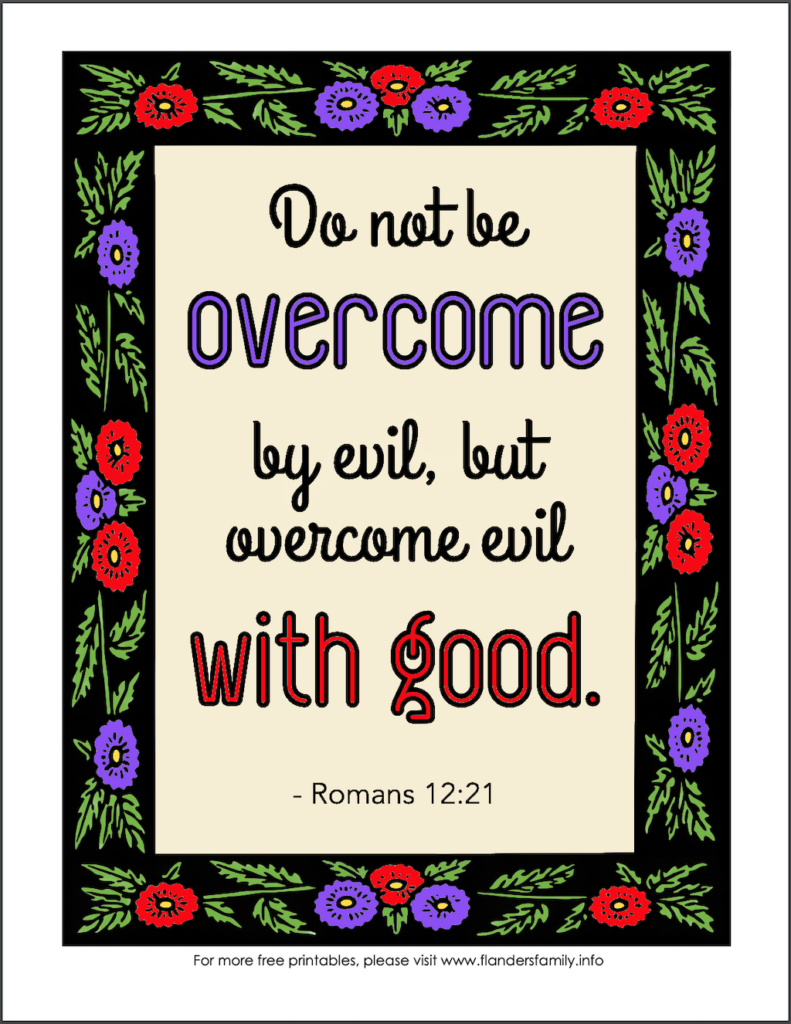 Overcome Evil with Good (Coloring Page) - Flanders Family Home Life