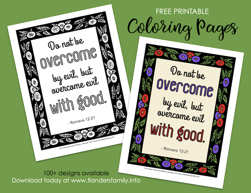 Overcome Evil with Good (Coloring Page) - Flanders Family Homelife