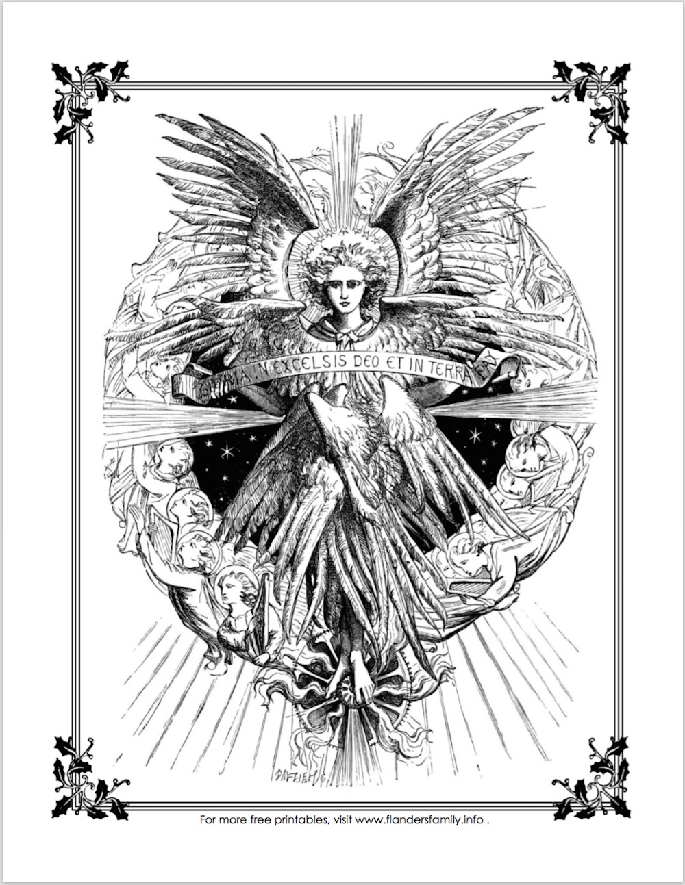 Gloria in Excelsis Deo Coloring Page - Flanders Family Homelife