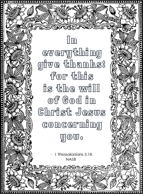 In Everything Give Thanks (Coloring Page) - Flanders Family Homelife