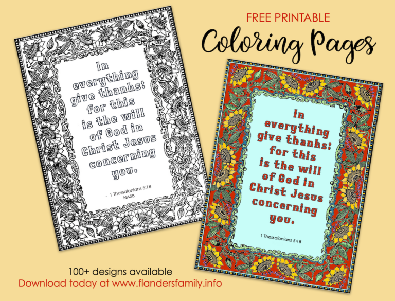 In Everything Give Thanks (Coloring Page) - Flanders Family Home Life