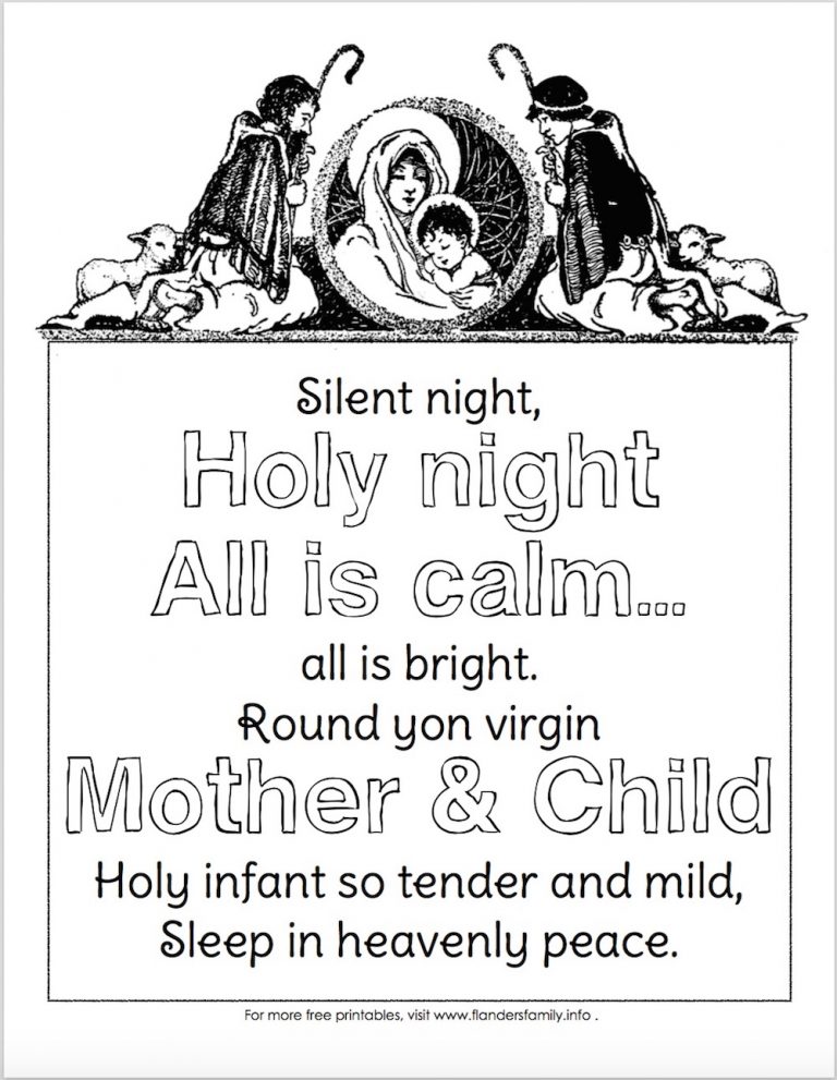 Silent Night Coloring Page - Flanders Family Home Life