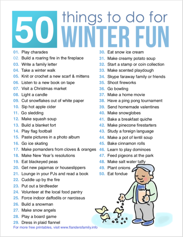 Winter Bucket List (Free Printable) - Flanders Family Home Life