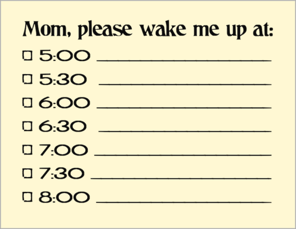 Free Printable Wake Up Reminder - Flanders Family Homelife